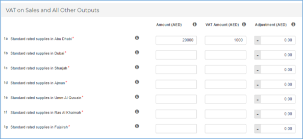 Standard Rated Supplies in VAT Return Form 201 | Tax Return in UAE Standard Rated Supplies in VAT Return Form 201 | Tax Return in UAE